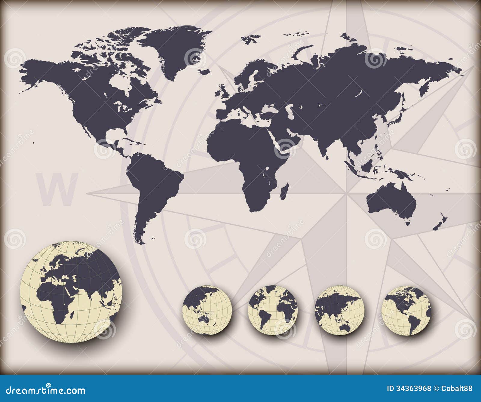 Set Of Earth Globes. World Maps Isolated On White Background. 3d Globus ...