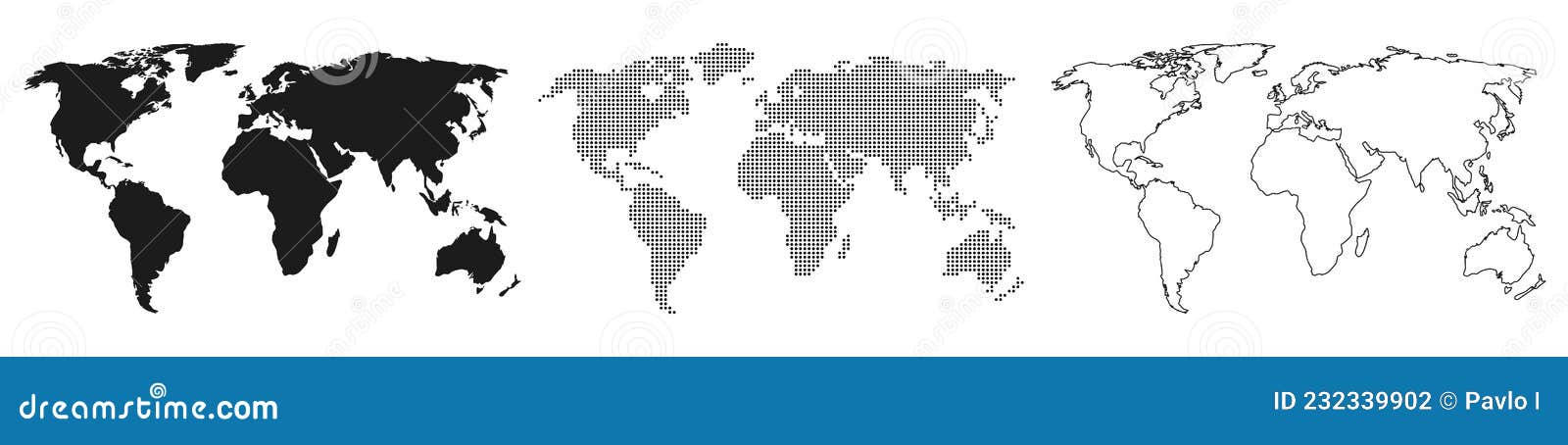 World Map Earth Planet in Outline, Dotted and Line Style, Map Earth ...