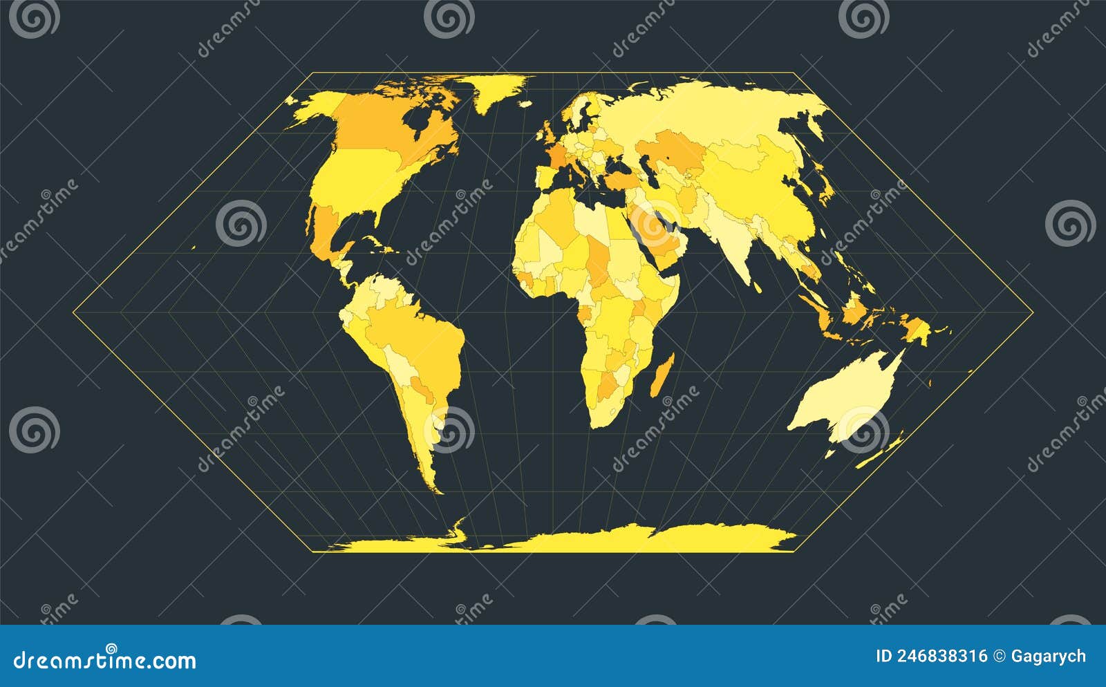 World Map. Eckert II Projection. Vector Illustration | CartoonDealer ... World Map. Eckert II Projection. Vector Illustration | CartoonDealer ...