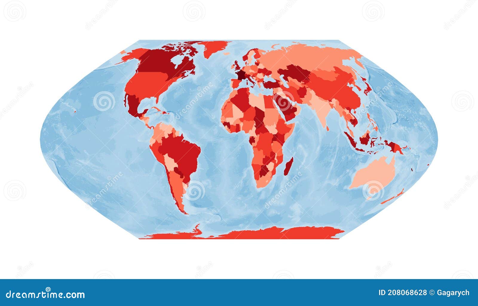 World Map. Eckert VI Projection Stock Vector - Illustration of layout ...