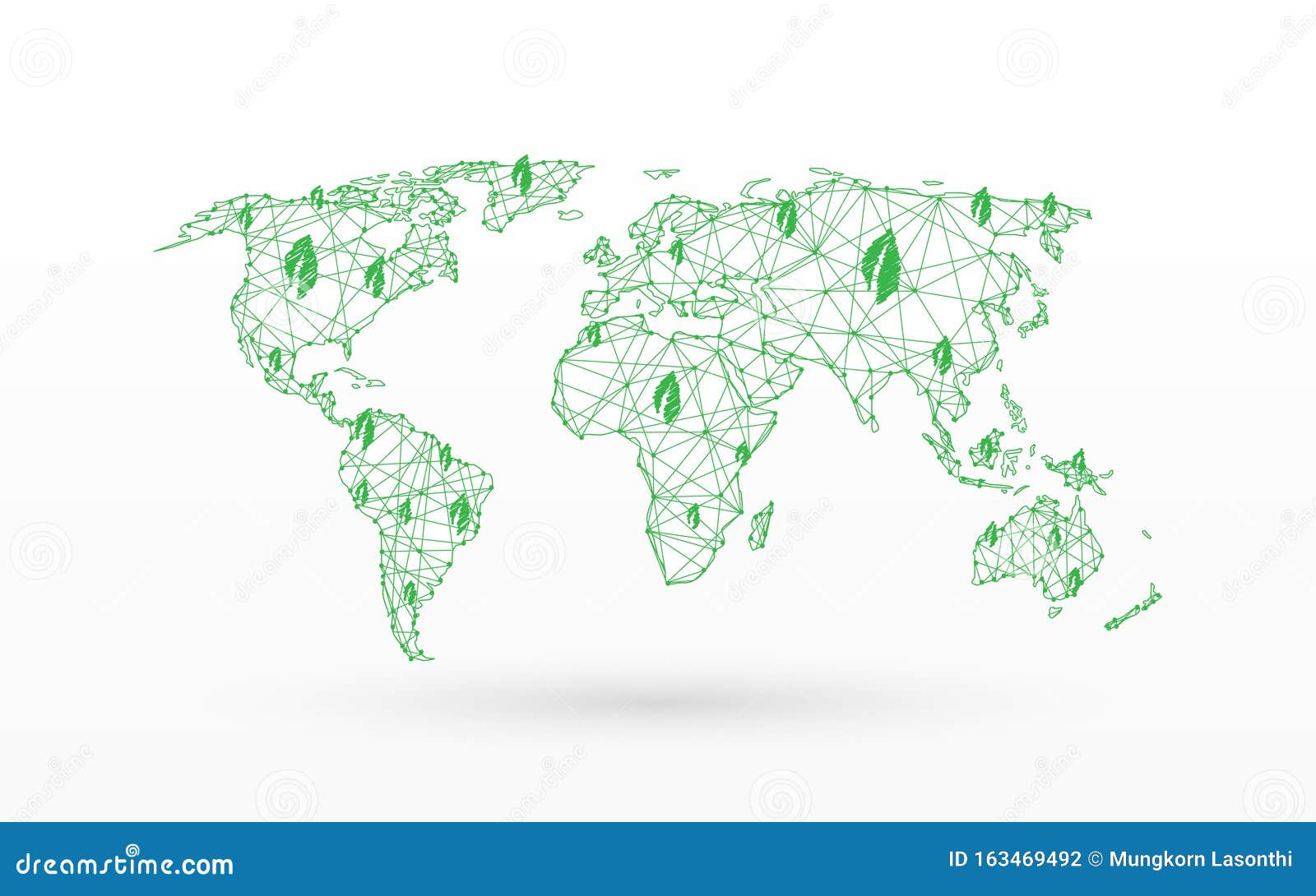 World Map In Triangles Colored Cartoon Vector | CartoonDealer.com #93786103
