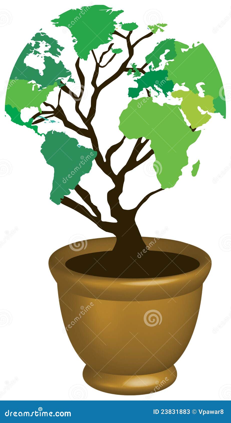 World map eco tree stock vector. Illustration of green - 23831883
