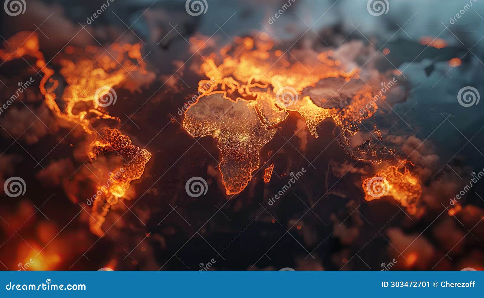 World Map with Explosions in Places of Armed Conflicts Stock Image ...
