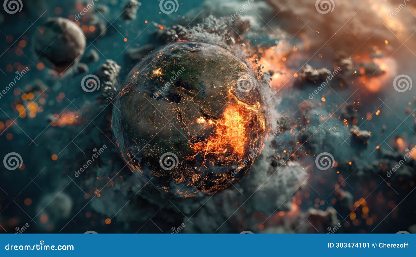 World Map with Explosions in Places of Armed Conflicts Stock Image ...