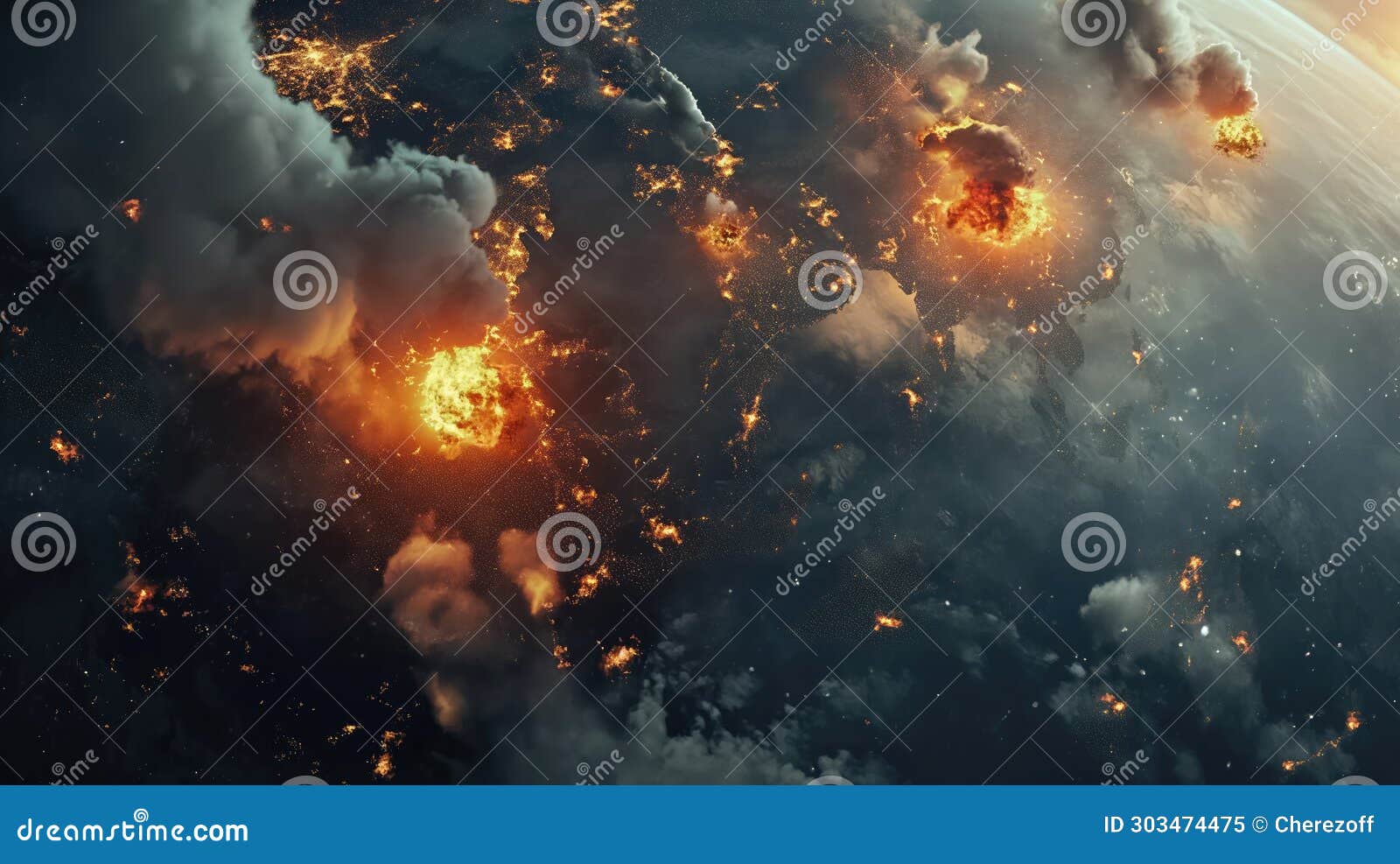World Map with Explosions in Places of Armed Conflicts Stock Image ...