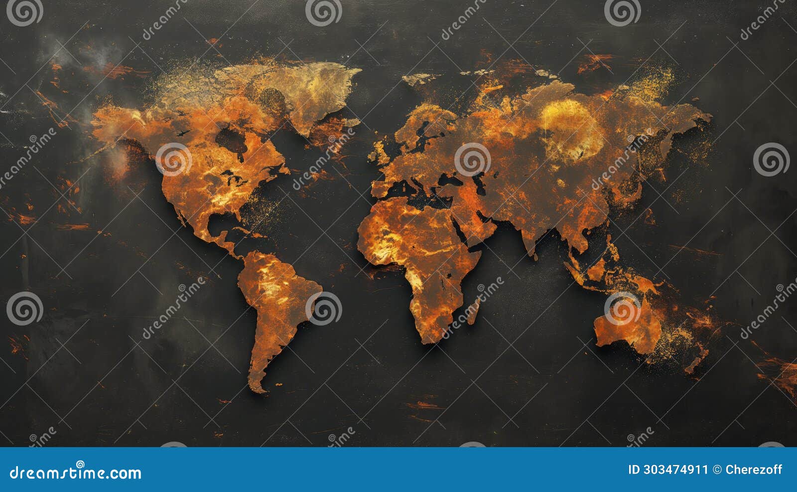 World Map with Explosions in Places of Armed Conflicts Stock Image ...