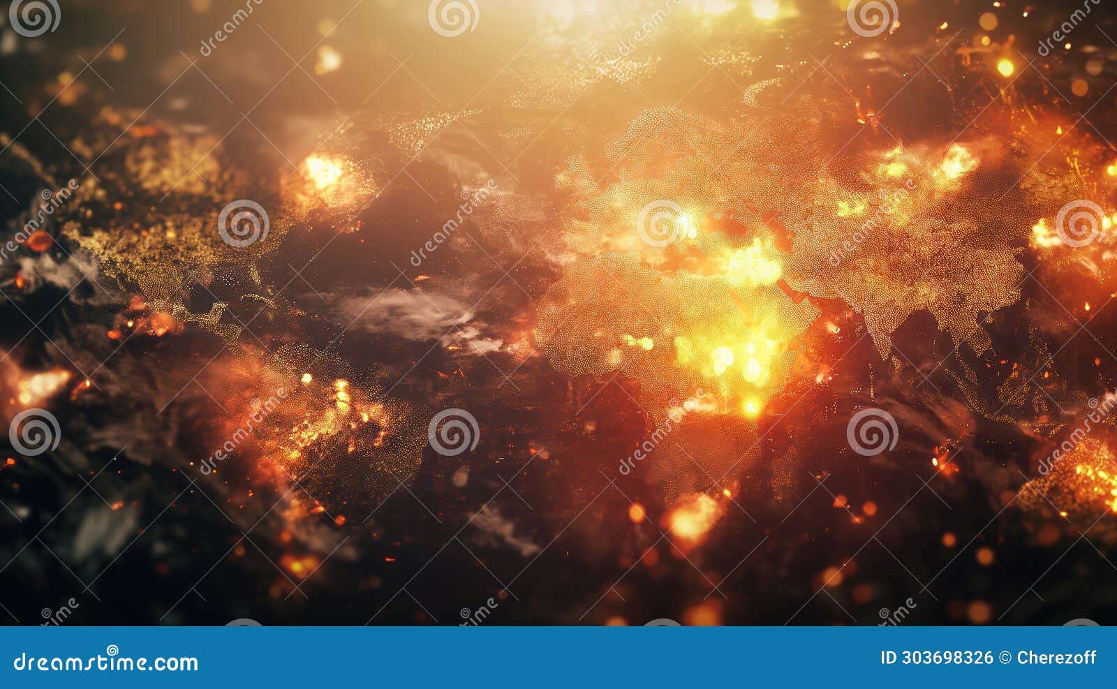 World Map with Explosions in Places of Armed Conflicts Stock Photo ...