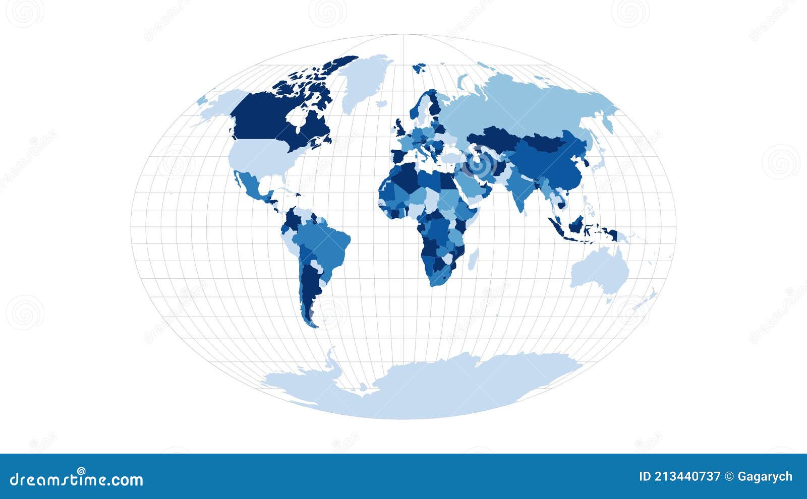 World Map. Fahey Pseudocylindrical Projection Stock Illustration ...