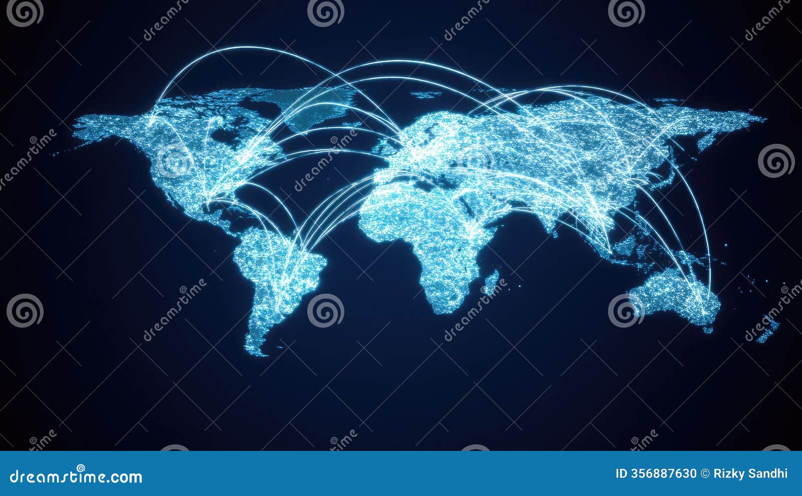 A World Map Featuring Network Lines and Connections Stock Illustration ...