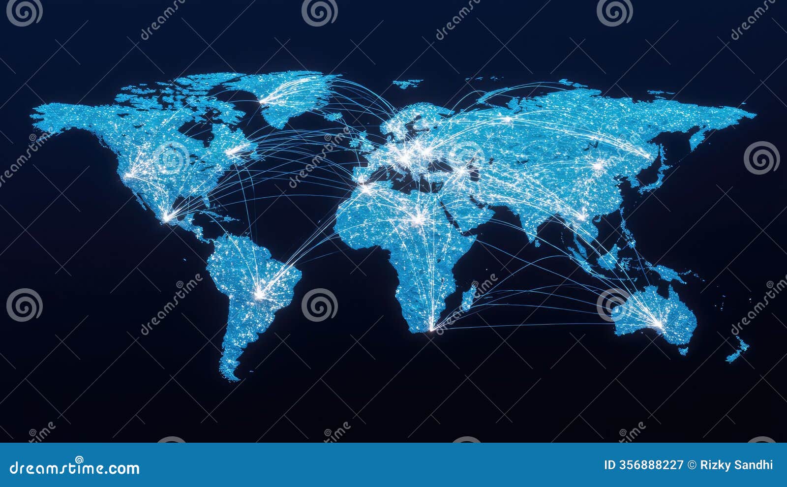 A World Map Featuring Network Lines and Connections Stock Illustration ...