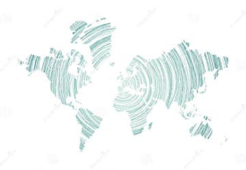 The World Map Filled with Concentric Circles. Stock Vector ...