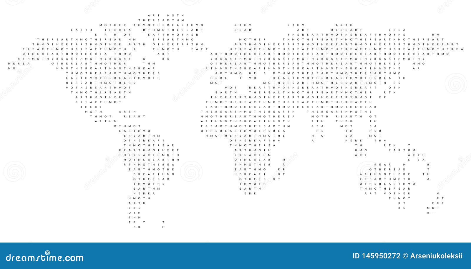 World Map Filled with Text Pattern Stock Vector - Illustration of land ...