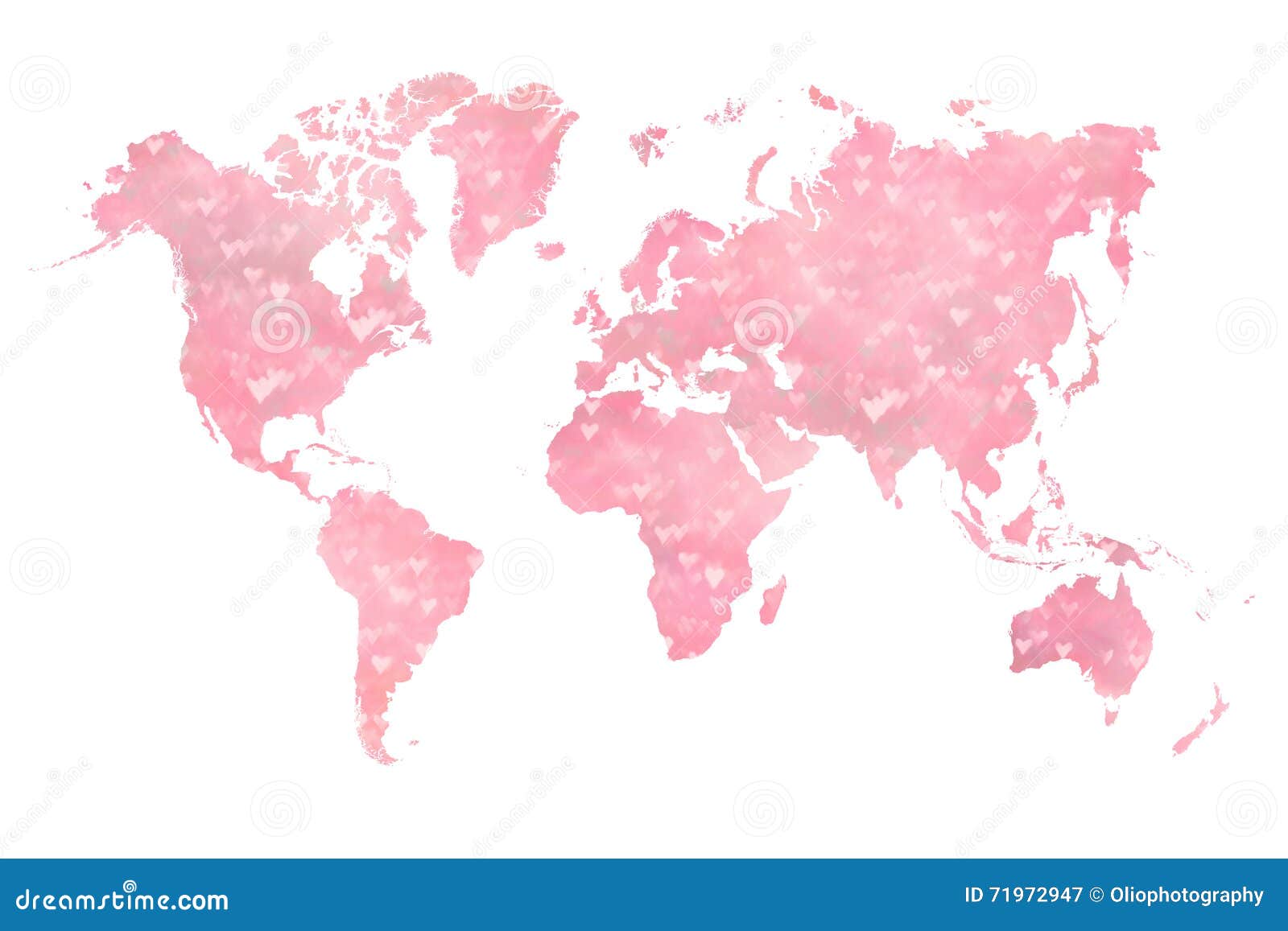 World Map Filled With Pink Watercolour Effect Royalty-Free Stock Photo ...