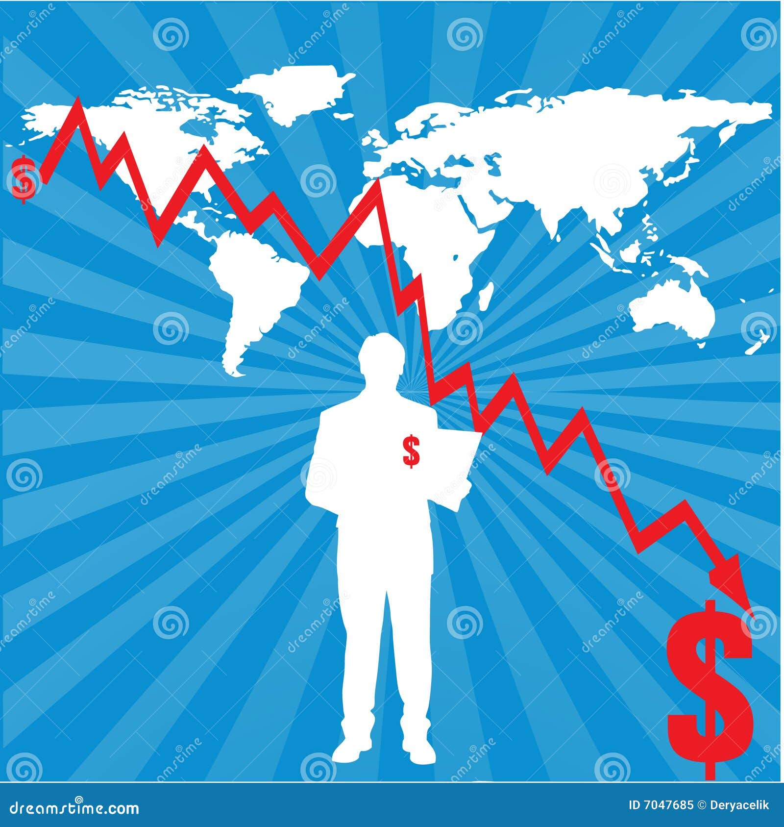 World Map with Financial Chart Stock Vector - Illustration of graph ...