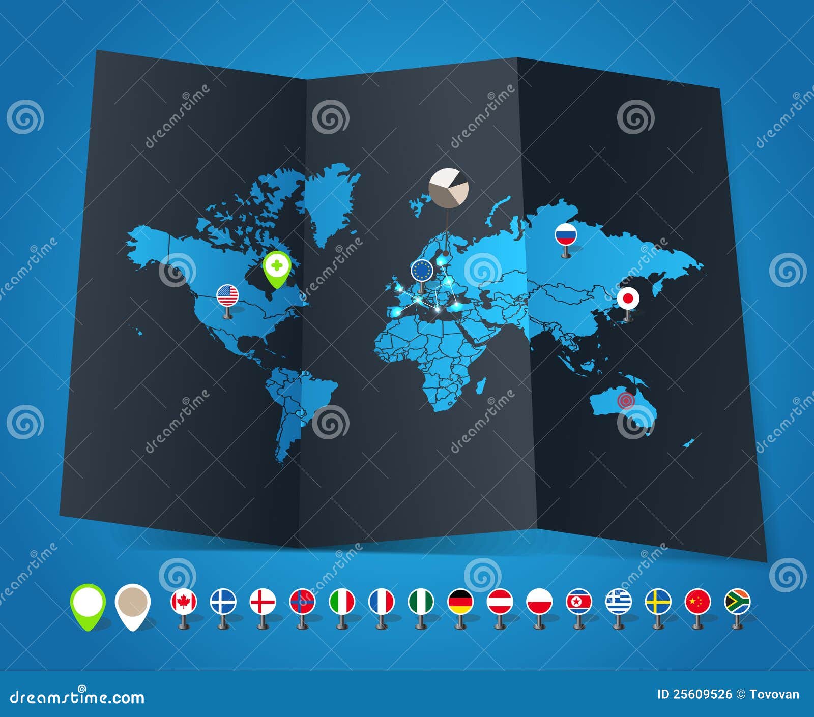 World map and flags stock vector. Illustration of icon - 25609526