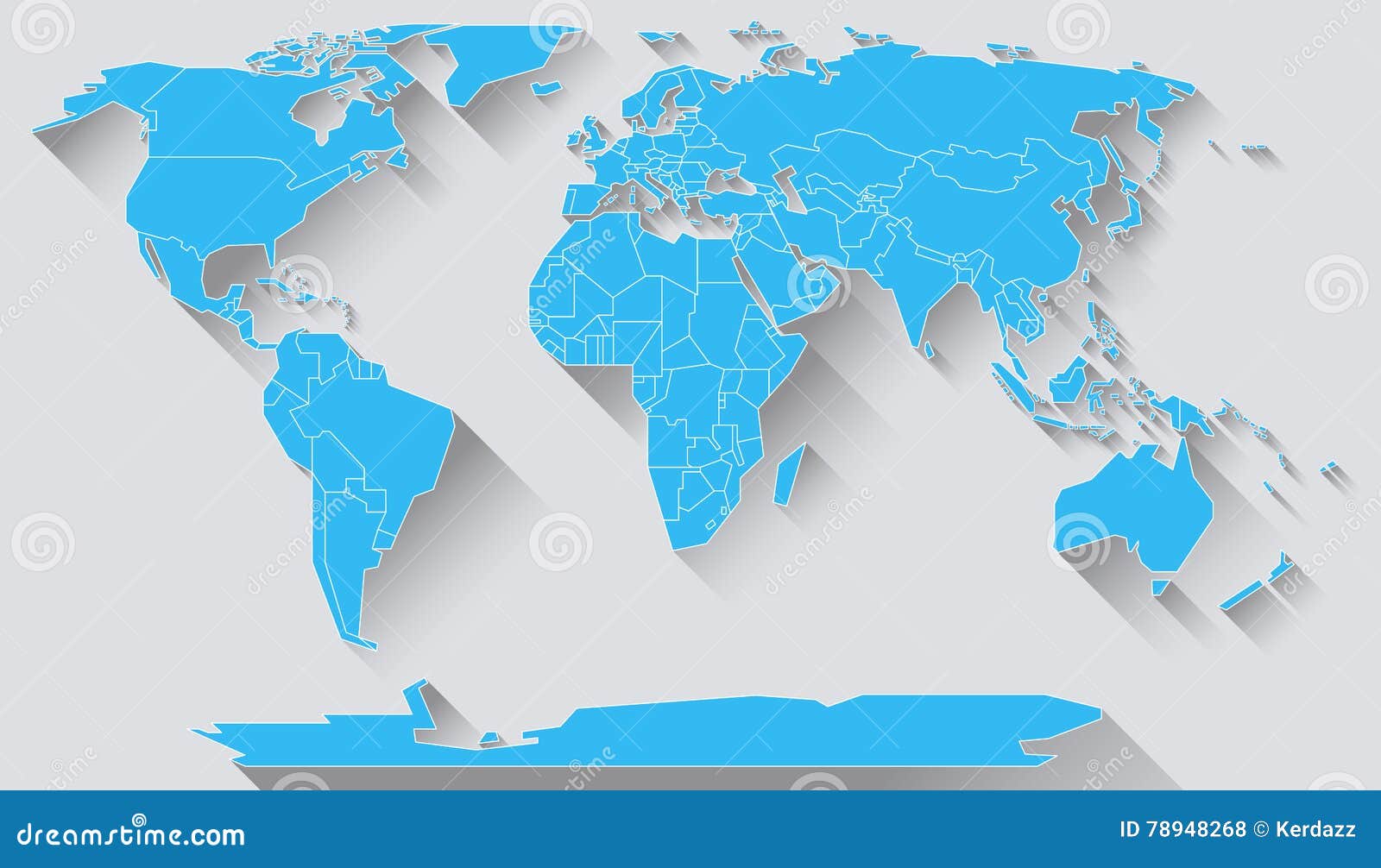 World map flat design stock illustration. Illustration of america ...