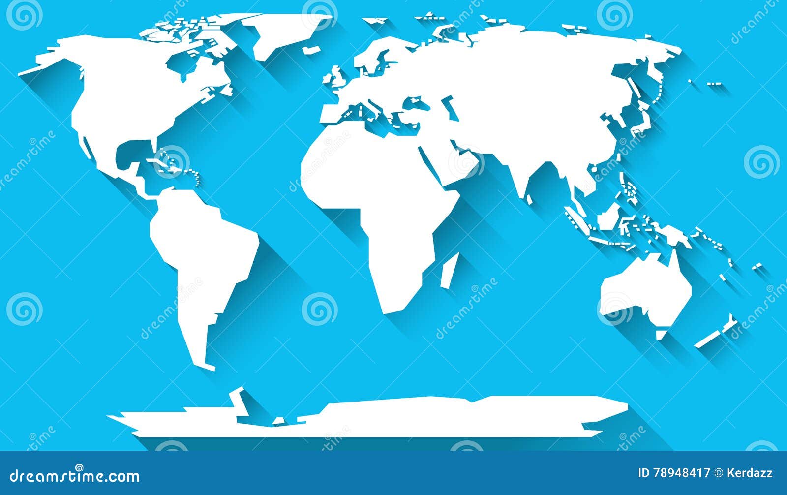 World map flat design stock illustration. Illustration of shadow - 78948417