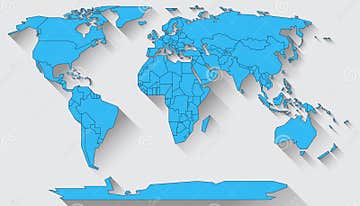 World map flat design stock illustration. Illustration of continent ...