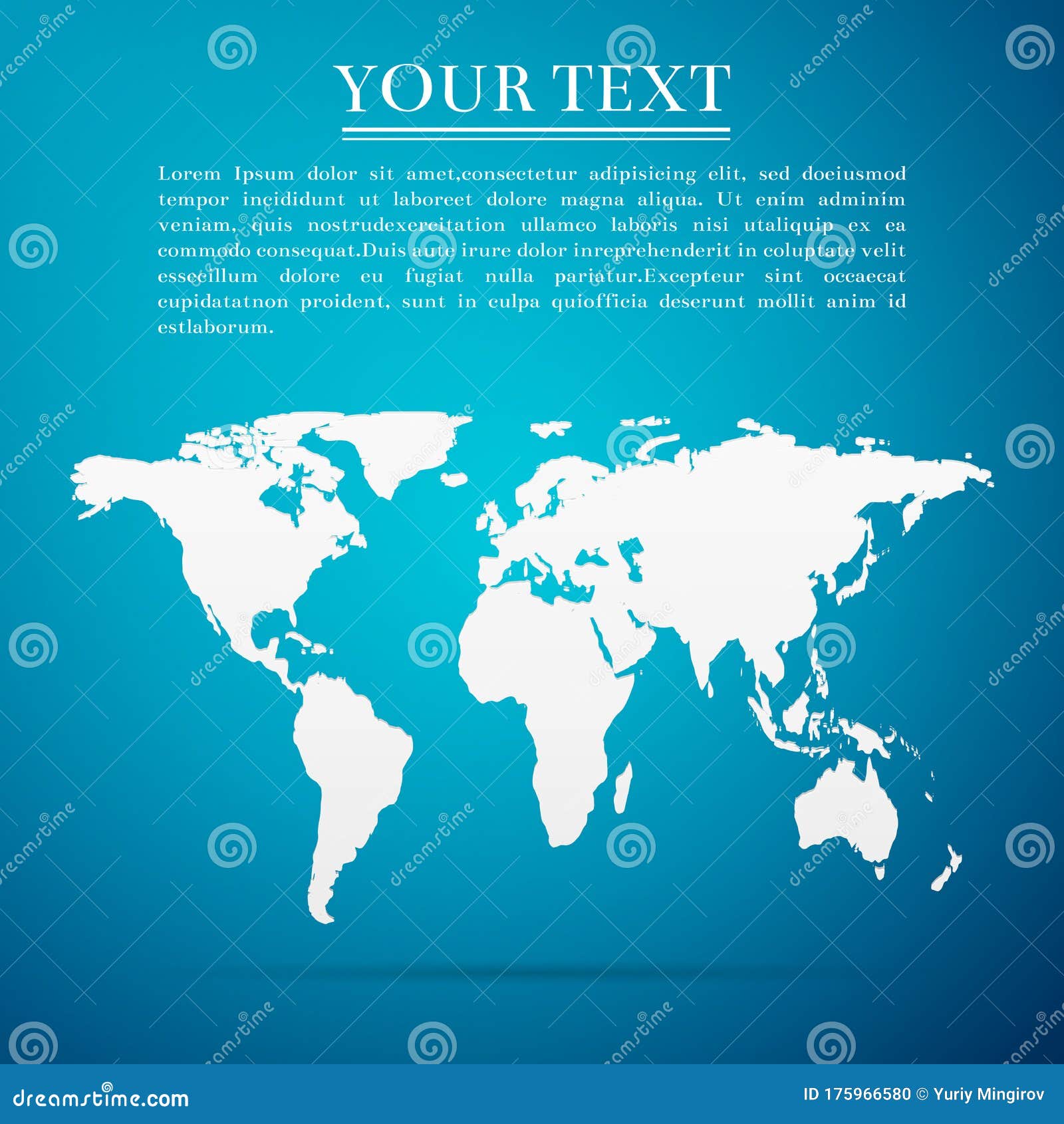 World Map Flat Icon on Blue Background Stock Vector - Illustration of ...