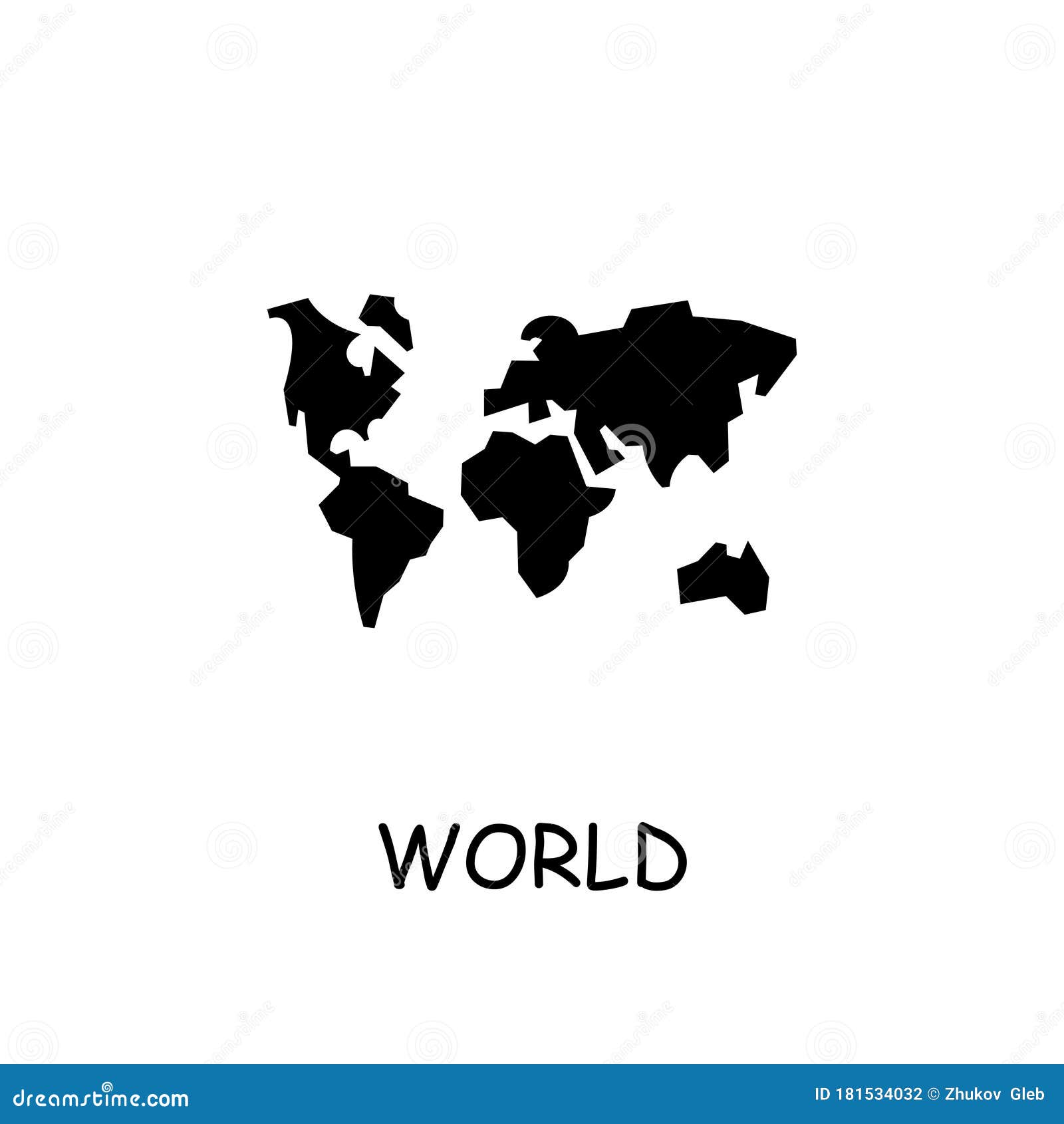 World map flat vector icon stock illustration. Illustration of earth ...