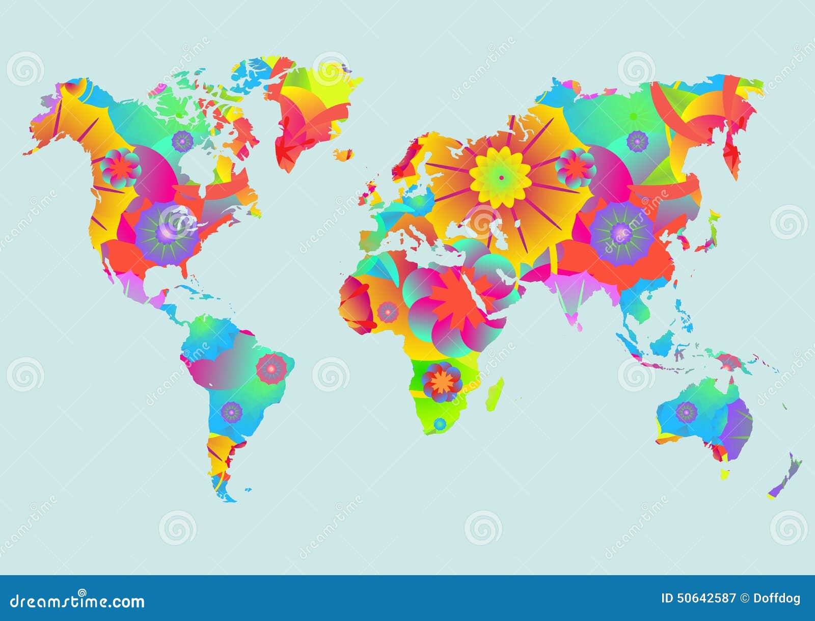 World map stock vector. Illustration of flower, floral - 50642587
