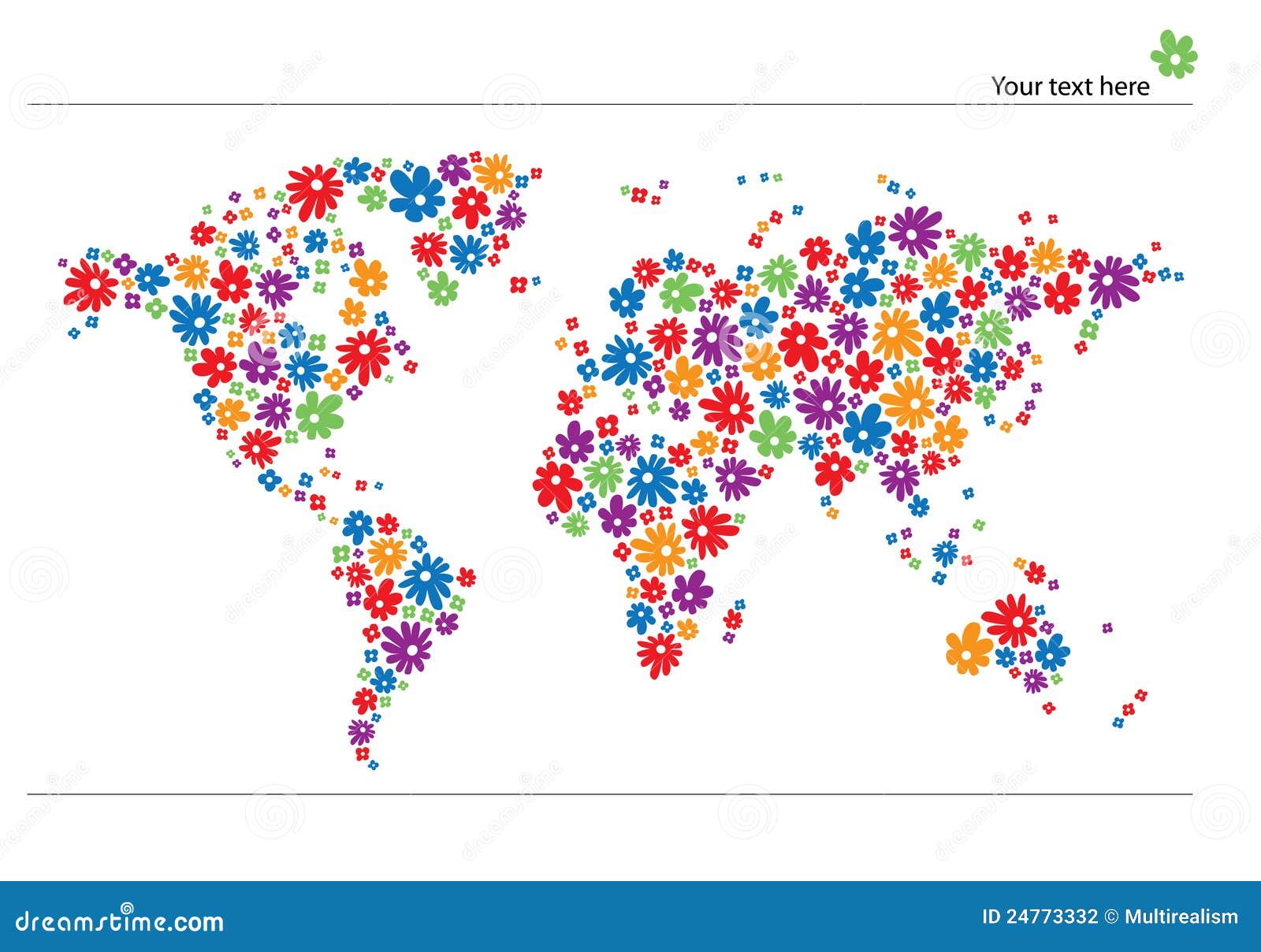 World map with flowers stock vector. Illustration of environment - 24773332