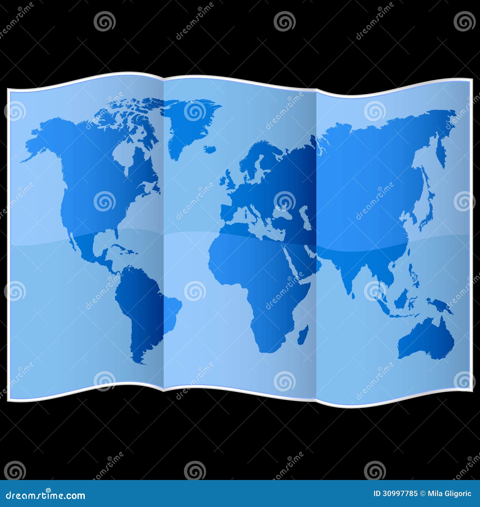 World Map On Folded Paper Royalty Free Stock Photo - Image: 30997785