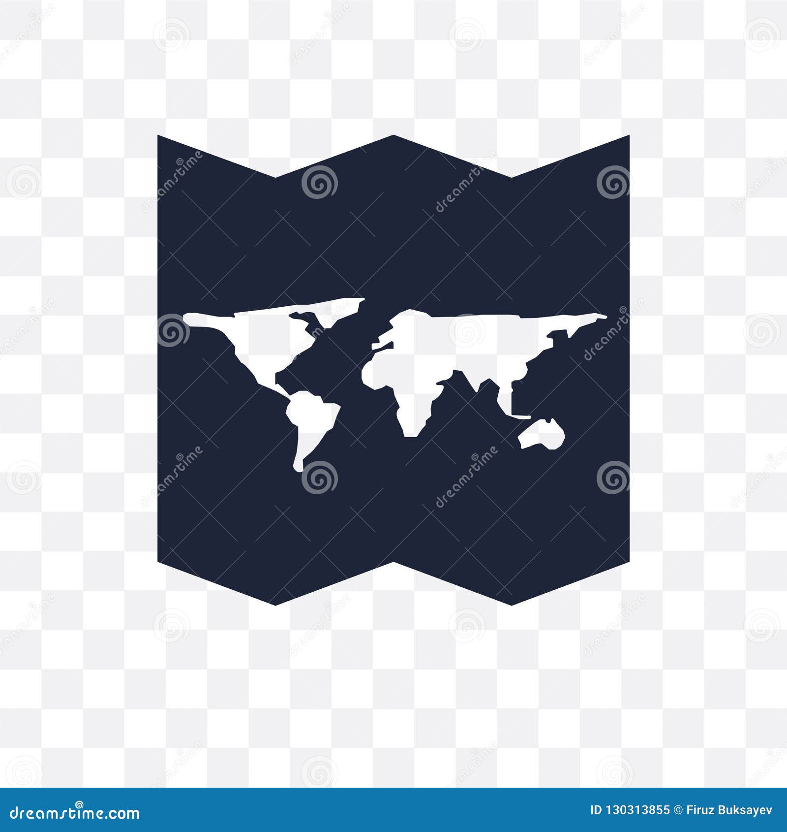 World Map Folded Transparent Icon. World Map Folded Symbol Design From ...