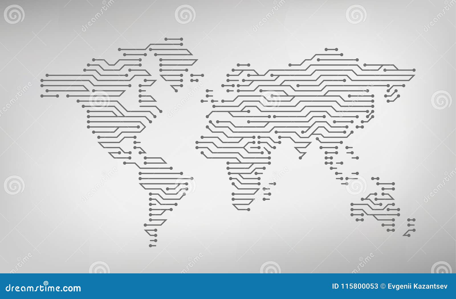 World Map Electronic Scheme Stock Vector - Illustration of scheme ...