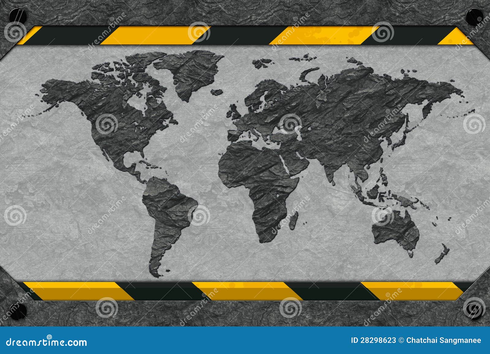 World Map in the Form of Rock. Stock Illustration - Illustration of ...