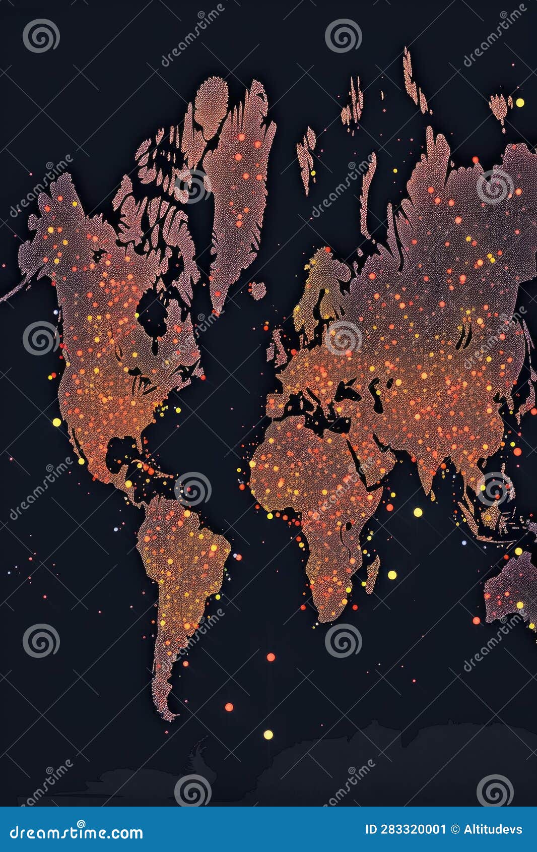 World Map Formed by Interconnected Dots Stock Illustration ...