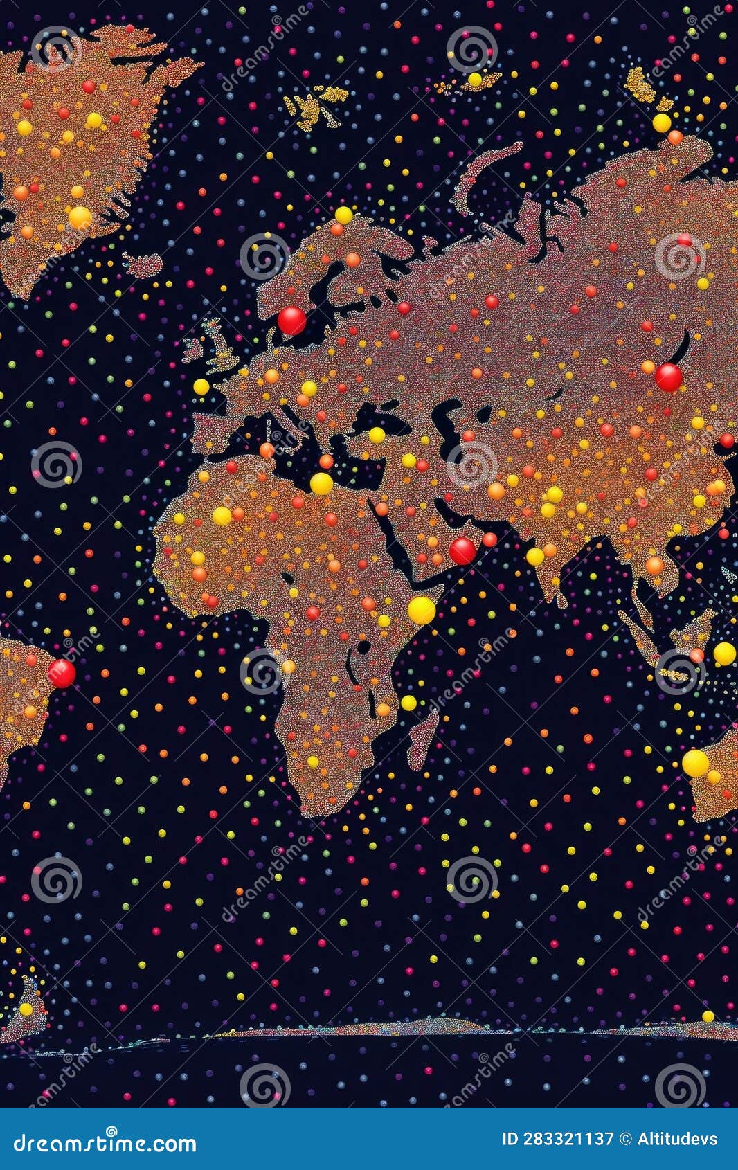 World Map Formed by Interconnected Dots Stock Illustration ...