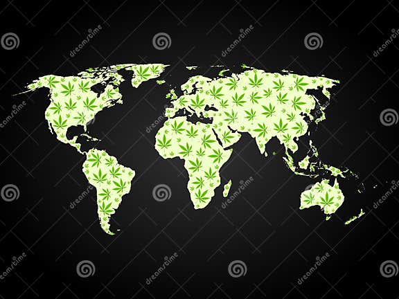 Cannabis world map stock vector. Illustration of vector - 202602846