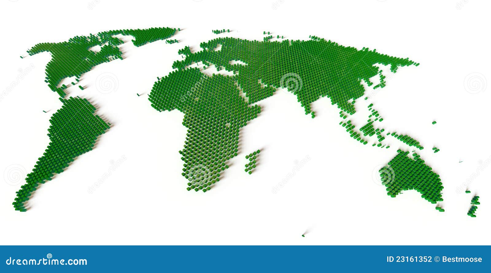 World Map Formed of Several Thousand Blocks Stock Illustration ...