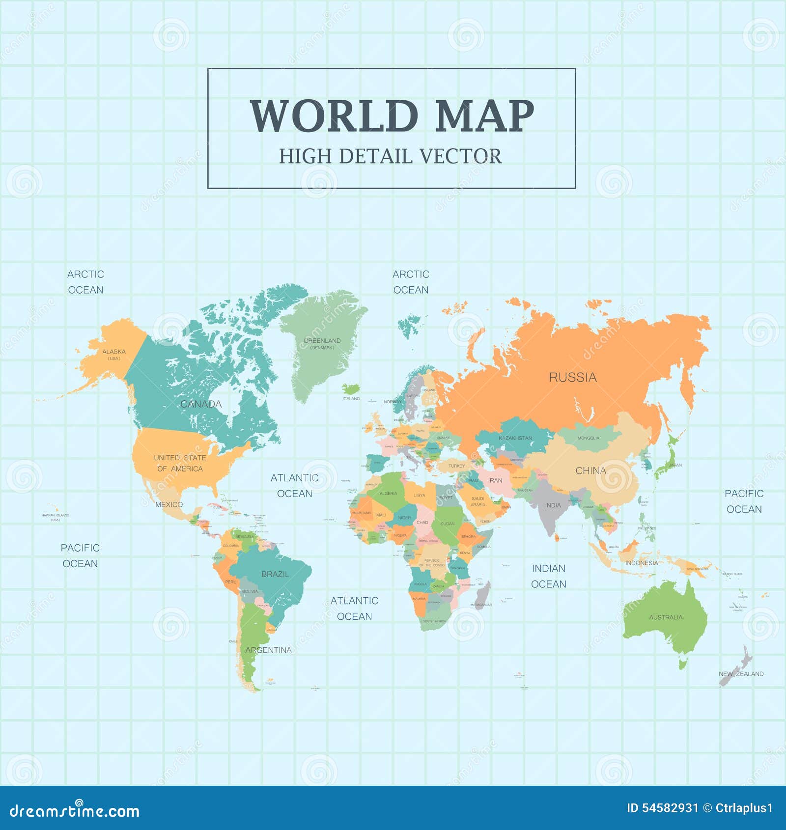 World Map In Detail Stock Image | CartoonDealer.com #4365961