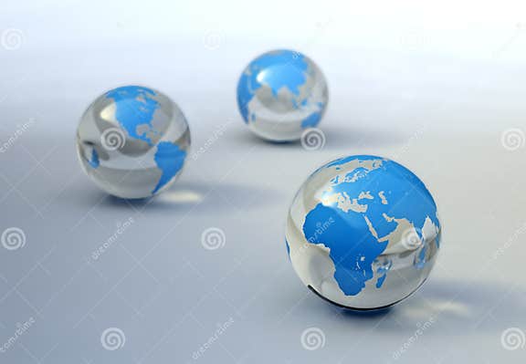 World map on glass spheres stock illustration. Illustration of ...