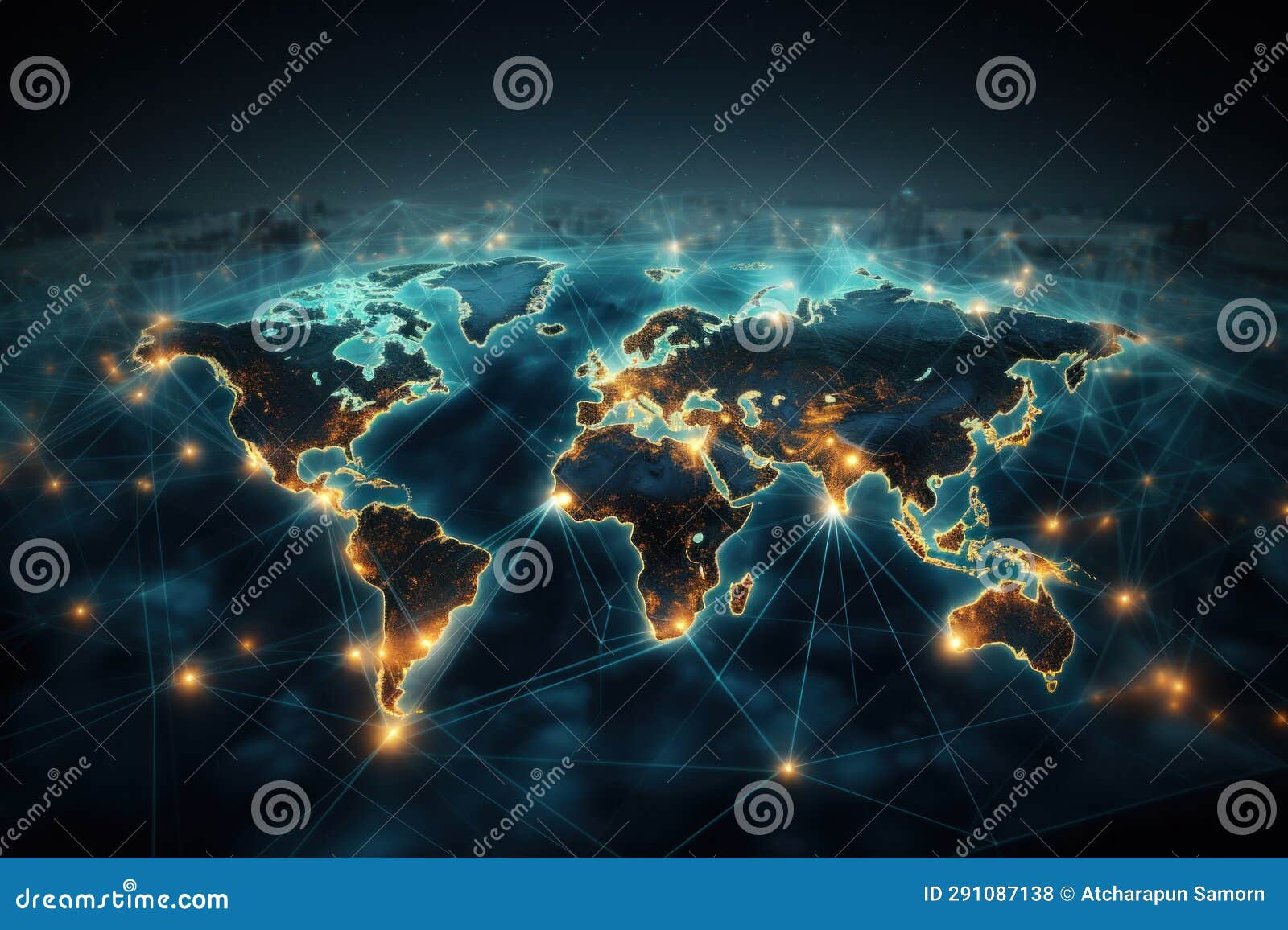 World Map and Global Connection Wallpaper Stock Photo - Image of blue ...