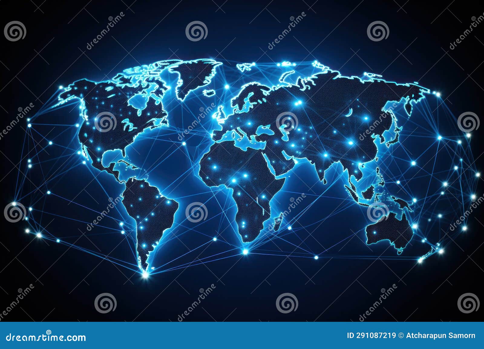 World Map and Global Connection Wallpaper Stock Image - Image of ...