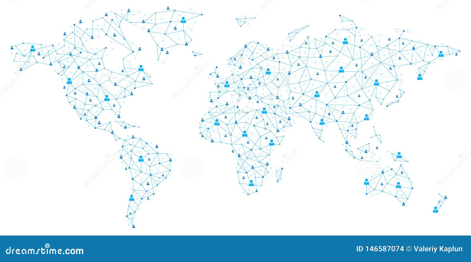 World Map - Global Human Business Connection Stock Illustration ...