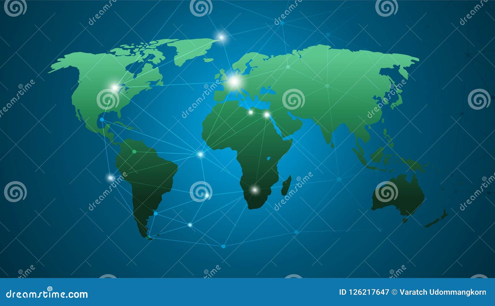 World Map. Global Network Connection, Abstract Modern Creative Concept ...