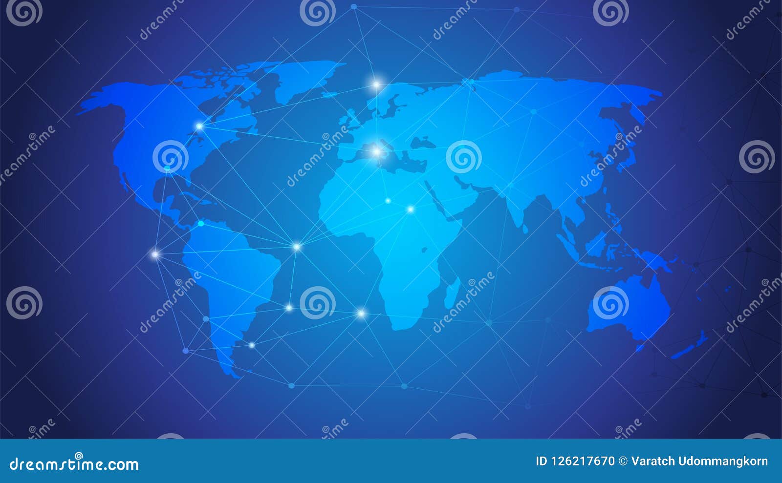 World Map. Global Network Connection, Abstract Modern Creative Concept ...