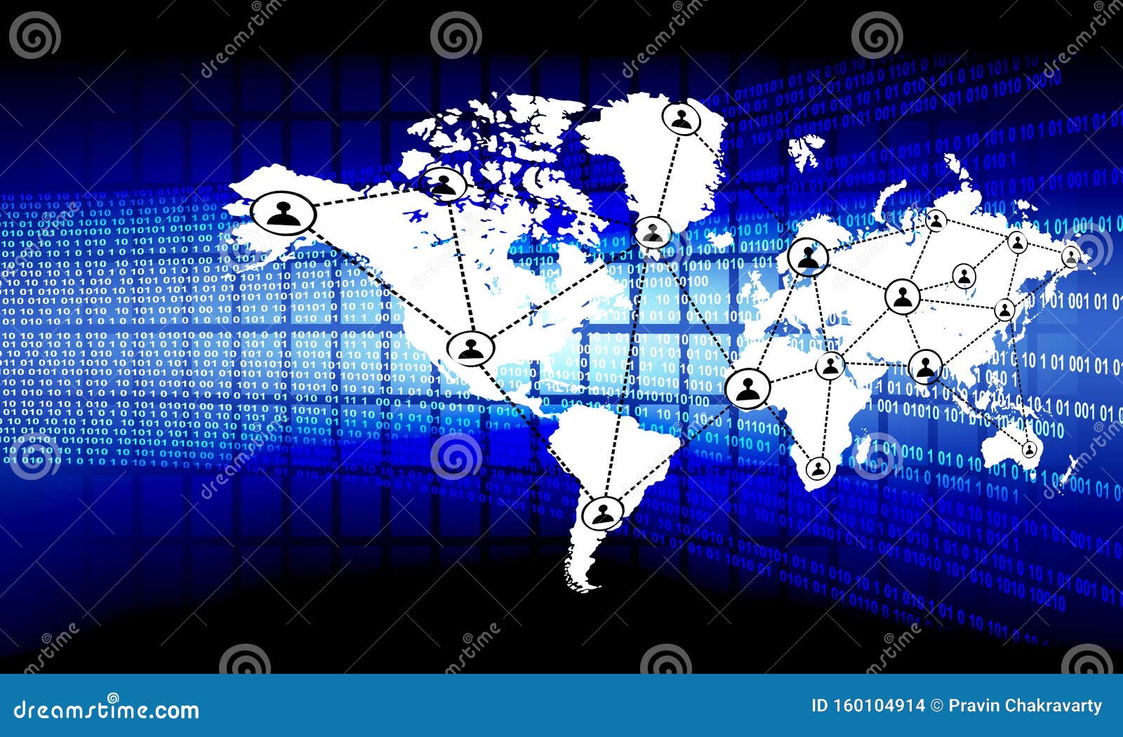 World Map with Global Network Connection Partnership and World Map ...