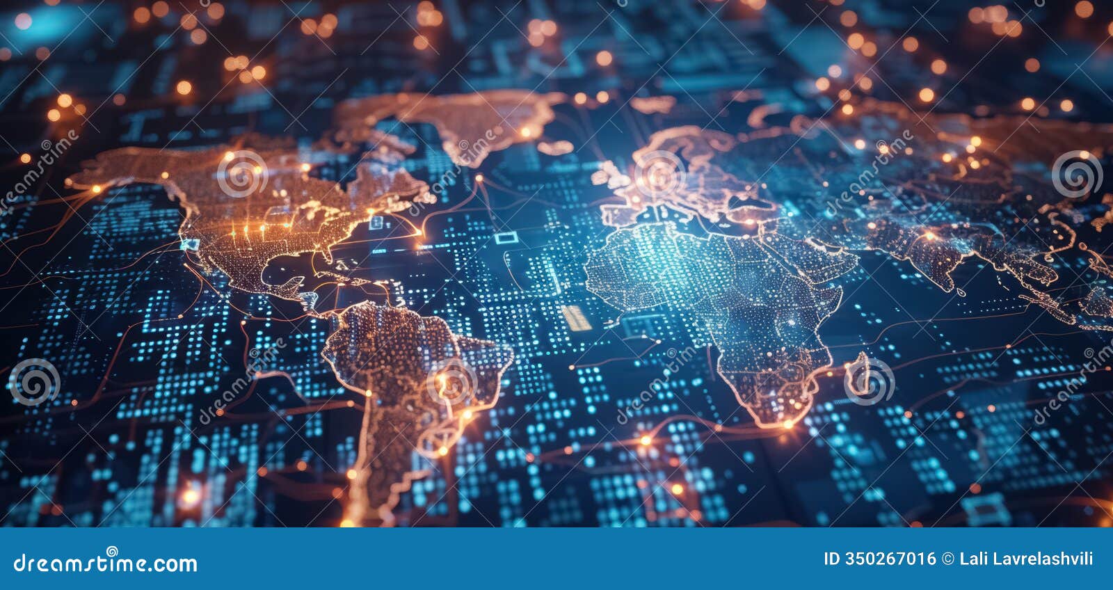 World Map. Global Network and Connectivity, Data Transfer and ...