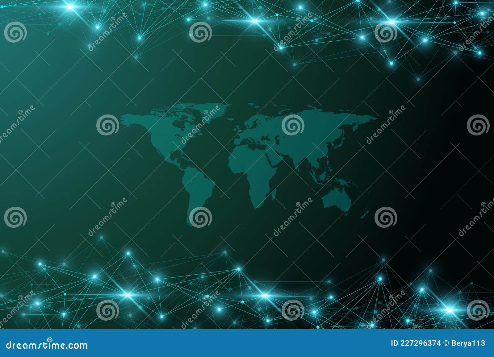 World Map Global Technology Networking Concept. Digital Data ...