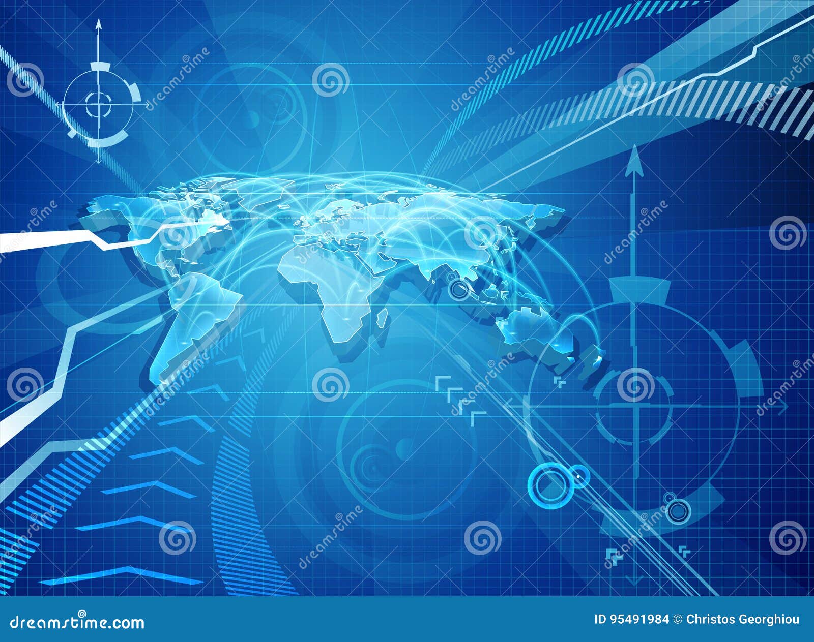 World Map Globalisation Background Vector Illustration | CartoonDealer ...