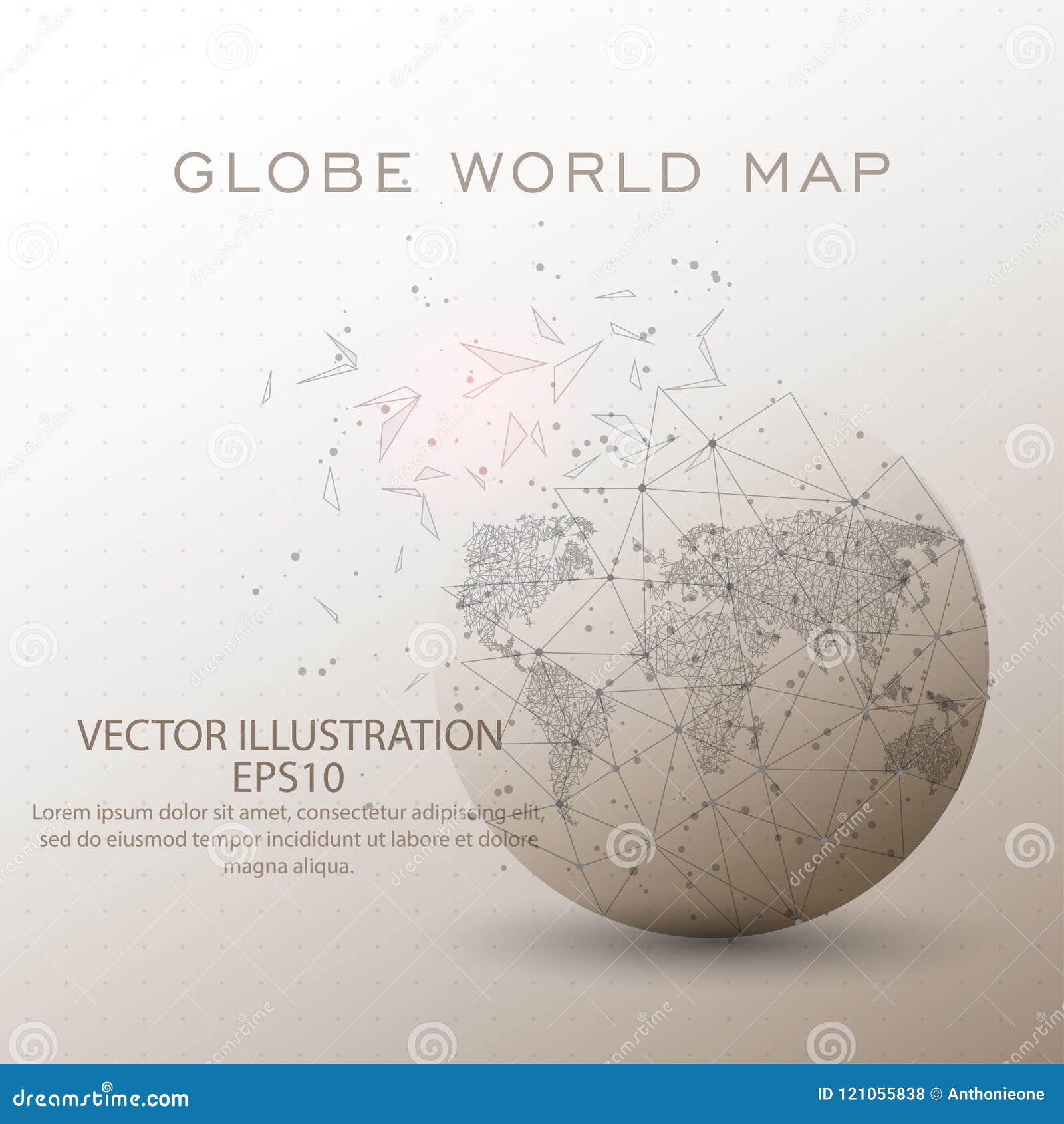 World Map Globe Low Poly Wire Frame. Stock Vector - Illustration of ...