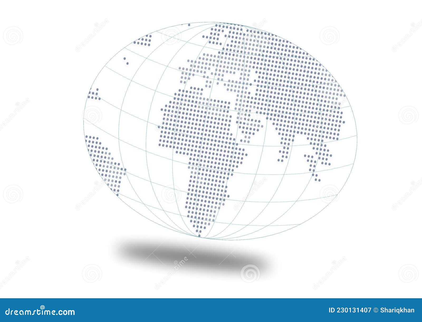 World Map Globe Earth with Imaginary Lines of Latitude and Longitude ...