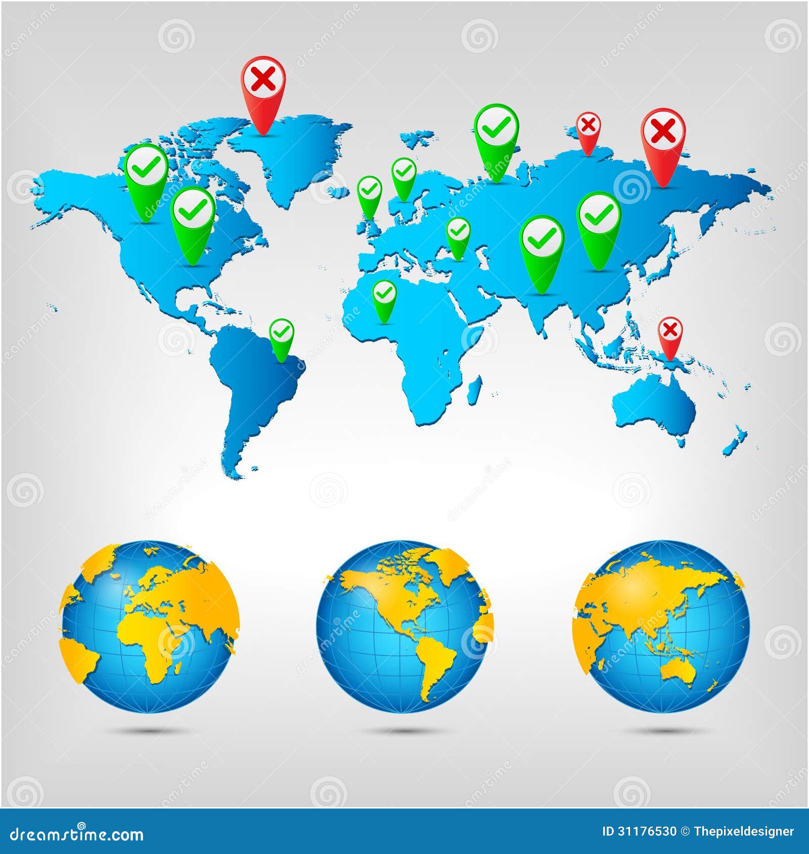 World map. Globe. stock vector. Illustration of blue - 31176530