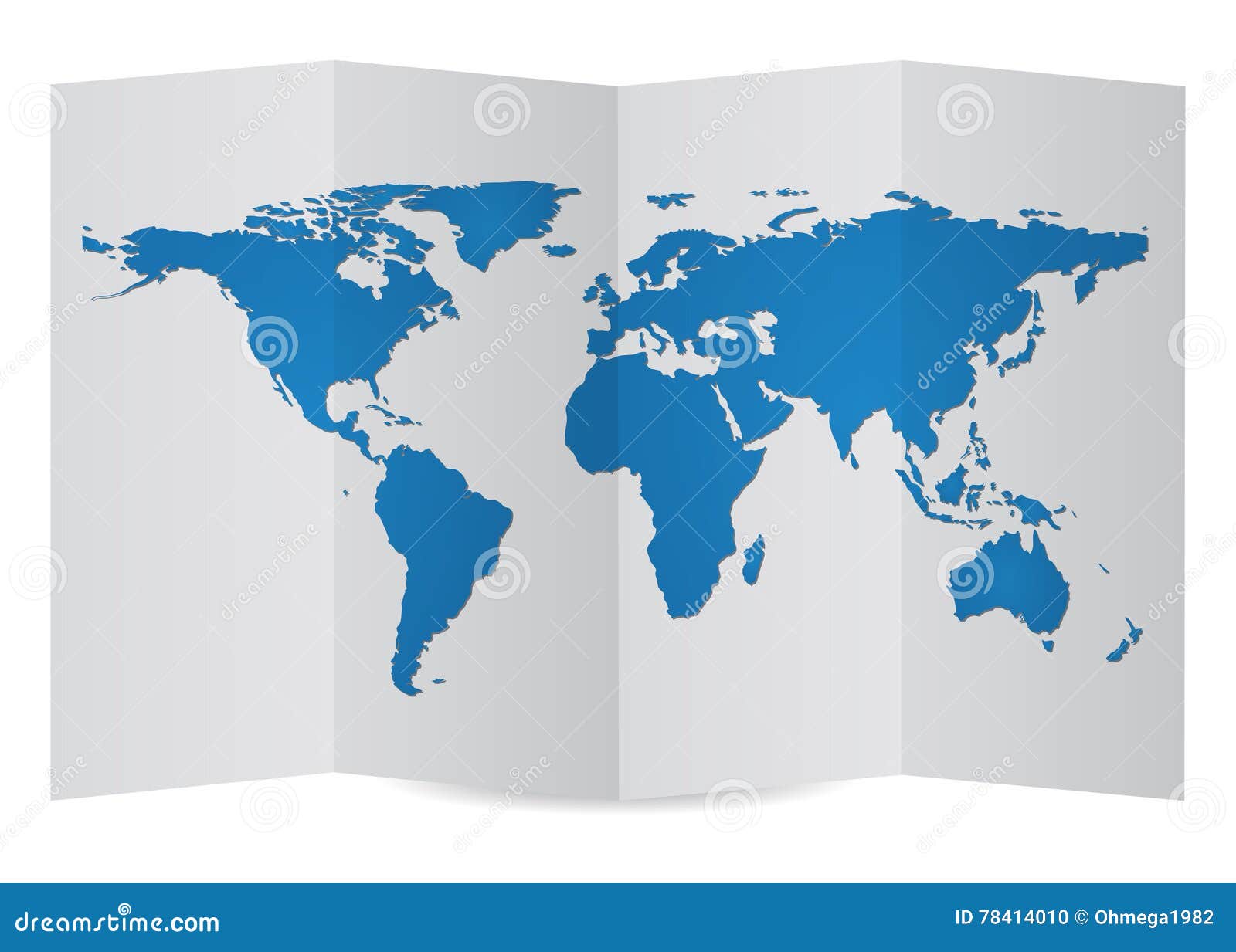 World Map Globe on Folder Paper, Vector Illustration Stock Vector ...