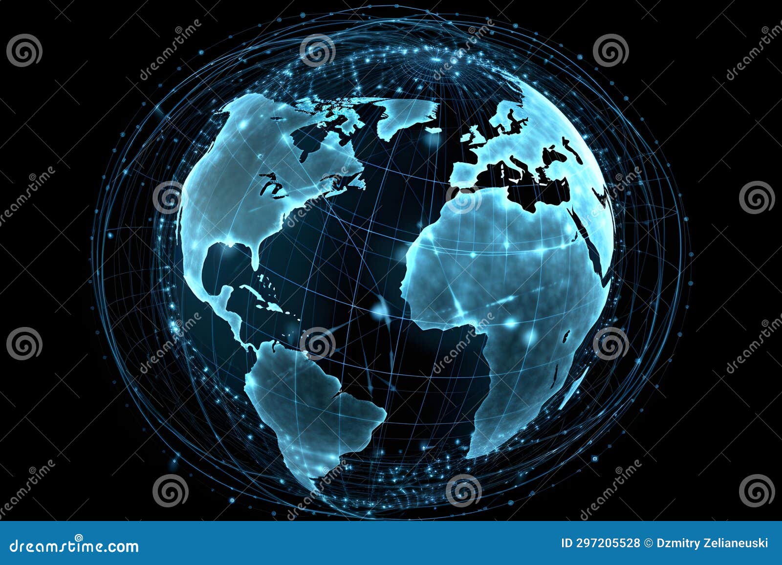 World Map with Globe. Generative AI Stock Illustration - Illustration ...